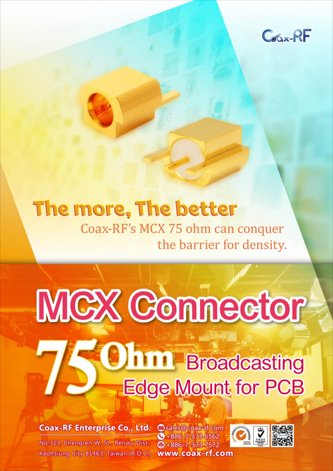 MCX 75 Ohm Edge Mount - COAX-RF Enterprise Co., Ltd.